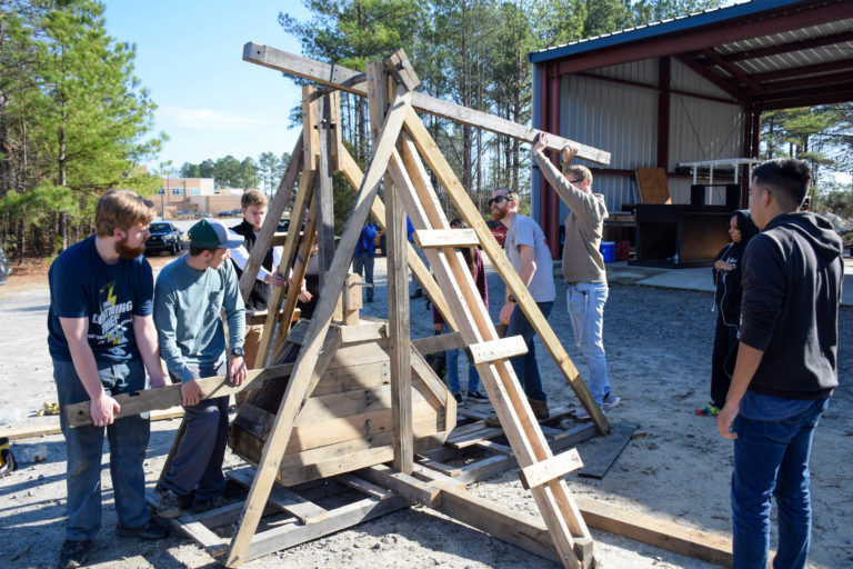 History 111 Students Bring History Alive with Trebuchet Project